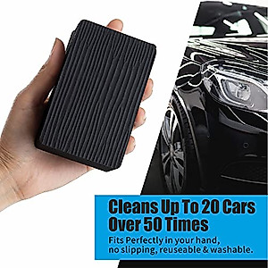 2 Pack Clay Block for Auto Detailing Car Surface Cleaning by WEST HORSE - Clay Bar Sponge - Clay Car Faster (4.6 in. x 3.5 in. x 1.7 in.) , Black