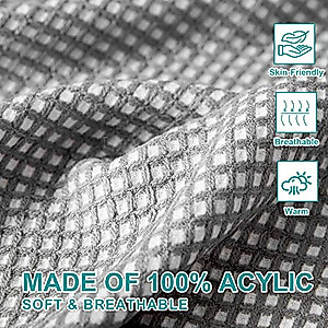 Hansleep Throw Blanket for Couch Sofa Bed Chairs, Soft Fuzzy Knit Blanket with Decorative Tassels (Grey, 50 x 60 Inches)