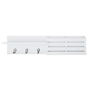 kieragrace KG Sydney Wall Shelf and Mail Holder with 3 Hooks - White, 24" (FN00377-5)