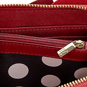 Loungefly Disney Minnie Mouse Red Faux Leather Wallet with Embellished Ears and Bow