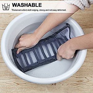 RONGRONG 2 Packs Wardrobe Clothes Organizer, Washable Jeans Compartment Storage Box, Foldable Visible Wardrobe Closet Drawer Organizer for Jeans and Leggings (2PCS (7 Grids+7 Grids))