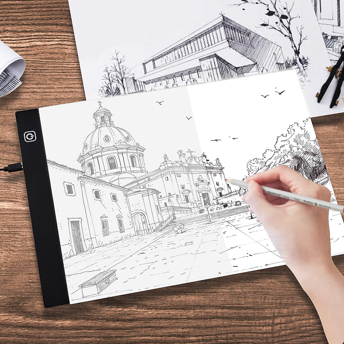 Crehatos 8.5" x 11" Tracing Paper, Translucent Tracing Pad, 100 Sheets 38lb/60gsm Vellum Art Paper