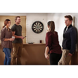Viper by GLD Products Shot King Regulation Bristle Steel Tip Dartboard Set with Bullseye Metal Radial Spider Wire Compressed Sisal Board with Rotating Number Ring Includes 6 Darts Black