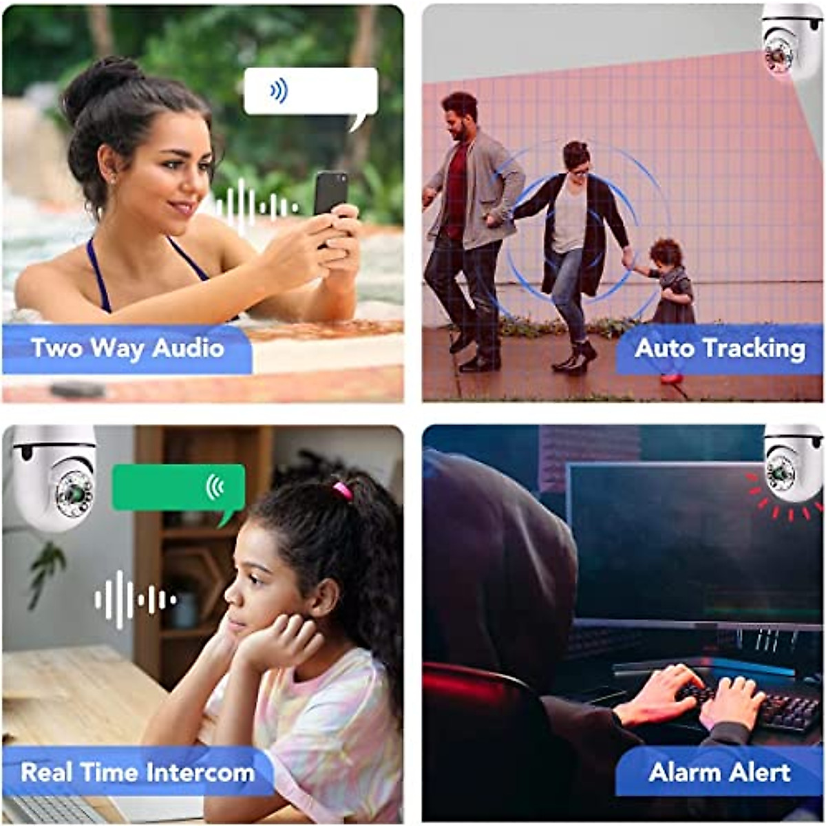 ORLMA Wireless WiFi Light Bulb Camera, 360 Degree E27 Bulb Security Camera Outdoor, Home Cameras with Human Motion Detection and Alarm (1PCS)