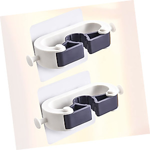 2pcs Bathroom Broom Mop Clip Bathroom Broom Hook Organizer Mop Hanger Organizer Wall Broom Organizer Wall Mounted Mop Holder Mop Wall Hanger Cleaning Blush Earth Tones White