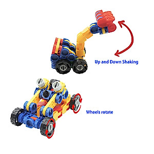 Skoolzy Klikio 8 in 1 Construction Building Engineering Toys 98 Piece Kit - STEM Bin Toys for Ages 7+, Includes Storage Bag and Booklet with Building Designs