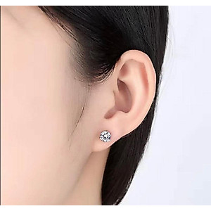 Bynetta Women 3 Pairs Jewelry Set 925 Sterling Silver Chain Necklace Earrings and Ring for Women for Party (3 Pcs White Gold)