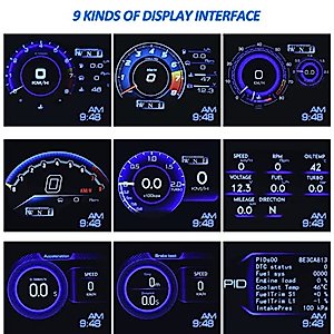 KAOLALI Car HUD Head Up Display, Car HUD Display for Digital OBD+GPS Dual System Smart Gauge Display MPH RPM Over Speeding Alarm for Most Cars After 2012