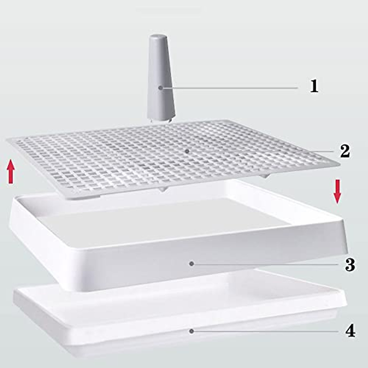 RUBYHOME Super Large Rabbit Litter Box 15" L x 12" W, Rabbit Potty Box Litter Pan for Cage, Extra Large Bunny Restroom Litter Tray Rabbit Toilet