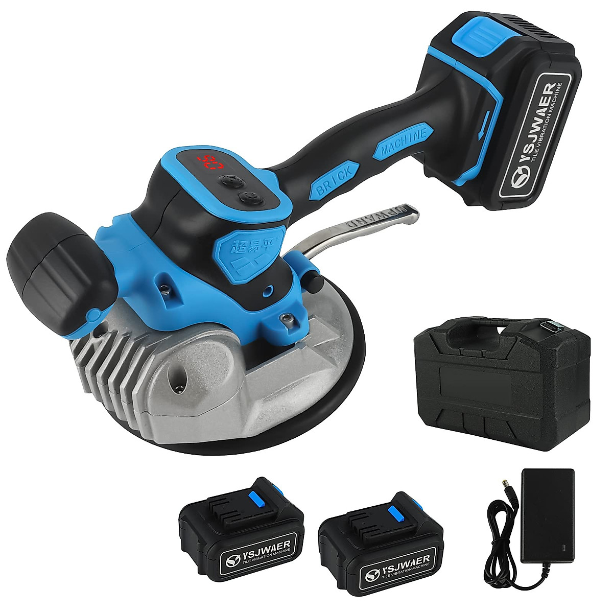 Tile Vibration Installation Tool Machine - YSJWAER Tiling Vibrator Automatic Leveling 160mm Suction Cup 25000mAh 32000r/min 6 Speed
