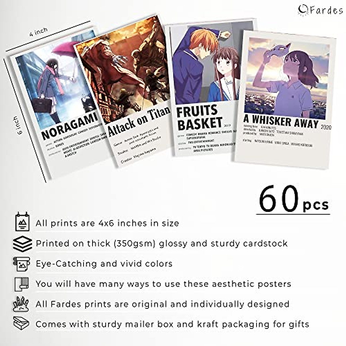 Anime Room Decor Aesthetic Anime Posters, Anime Stuff for Bedroom, 60pcs Anime Prints for Anime Wall Decor, Cute Manga and Anime Wall Collage, Aesthetic Kawaii Decor, Anime Gifts for Men, Women, Teens