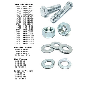 Metric Class 10.9 Hex Cap Screws Bolts, Nuts, & Washers Assortment Kit - 574 Pieces!