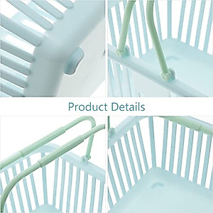 Toddmomy 3pcs Small Plastic Baskets Portable Shower Basket Grocery Baskets With Handles Plastic Beach Tote Small Basket with Handle for Organizing, Bathroom Kitchen Dorm Room Bedroom（Sky-blue）