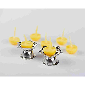 Swaha Easy Diya ghee Wicks/Diya batti with, 30 Pieces, 30 min Burning time, Wax Free, clarified Butter Wicks for Puja, Yoga & Meditation