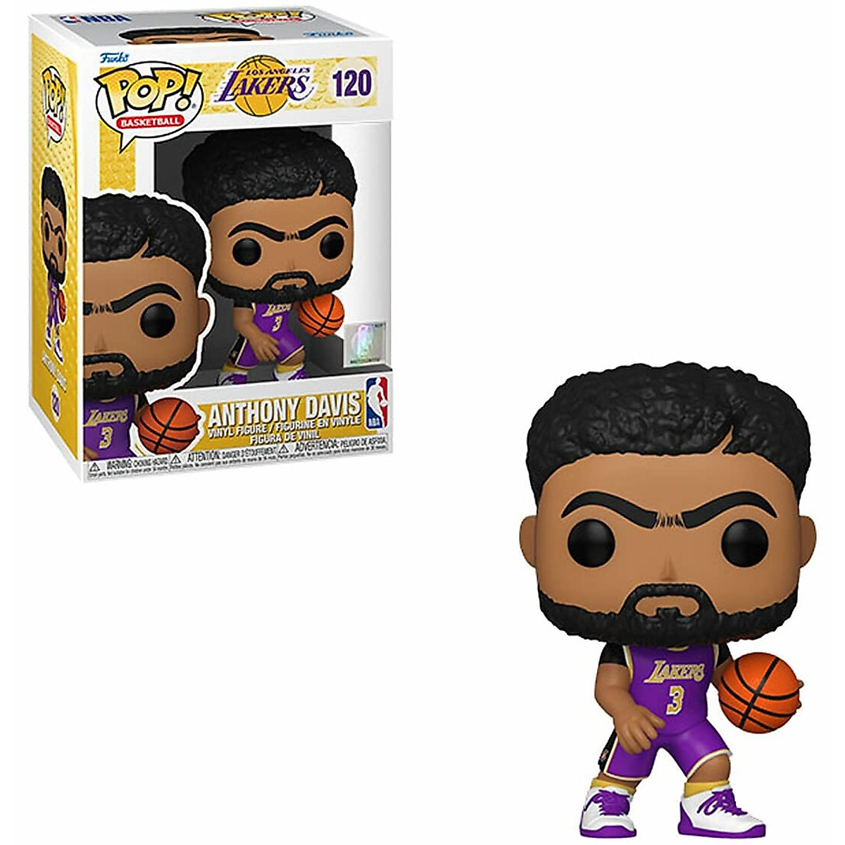 Funko NBA: Lakers - Anthony Davis (Purple Jersey) Pop! Vinyl Figure (Bundled with Compatible Pop Box Protector Case)