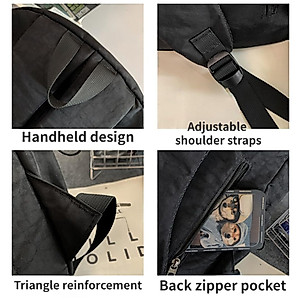 ZHSteveG Cute Backpack Star Large Capacity Kawaii Aesthetic Backpack Cute Mochilas Daypacks (black)