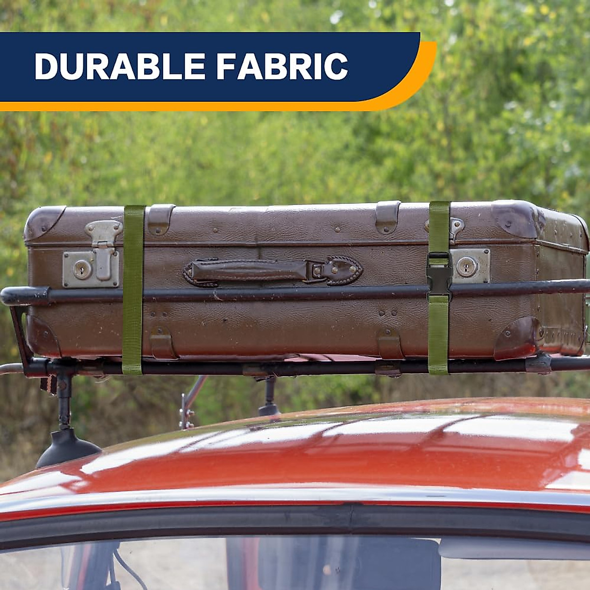 Tie Down Strap, Luggage Straps, Buckle Straps Adjustable, Nylon Strap with Buckle, Heavy Duty Luggage Straps, Adjustable Nylon Straps for Motorcycle Cargo Trucks Trailer Luggage (Army Green)