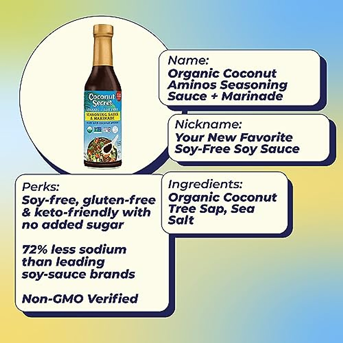Coconut Secret, Organic Liquid Coconut Aminos, 8 fl oz (pack of 4), All-Purpose Seasoning Sauce & Marinade, Soy-Free Soy Sauce Alternative, Low Sodium, Low Glycemic, Vegan & Gluten Free Stir Fry Sauce