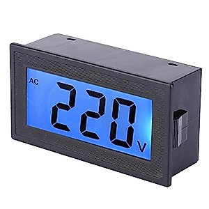 YB5135DB AC80-500V Two Wires Mini Digital Voltmeter Panel Two-Wire LCD Display Digital Volt Panel Meter Voltage Monitor Tester Gauge with Digital LCD Blue Backlight Display
