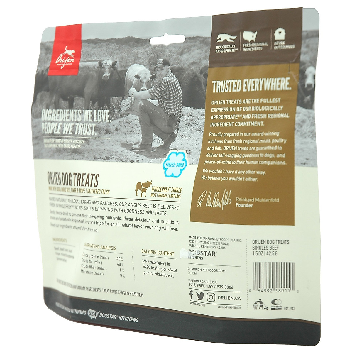 Orijen Angus Beef Freeze-Dried Treats 1.5 Oz