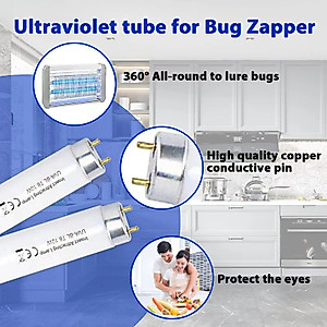 Konideke 6 Pack T8F10W BL 10W Replacement Bulbs T8 10 Watts Fluorescent Tube for 20W Device 13 Inch 365-nm Black Light