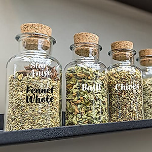 670 Labels: 498 Spice Names + 96 Blank Labels | Most Bold Cursive Preprinted Black & White Letters Label Set | Alphabetized Spice Label System by KITCHEN ALMIGHTY | Spice Jar Labels Spice Organization