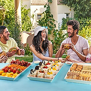 Delling Large Serving Platter, 16" x 9.5" Large Serving Tray, White Rectangular Porcelain Platters for Serving Food, Serving Trays for Party, Entertaining, Appetizer, Charcuterie, Snack - Set of 3