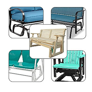 Glider Bearing Arm Bracket Replacement Hardware Rocker Parts, 9 Inch Overall Length, 7-1/2 Inch Between Mounting Holes, 4 Pack Patio Glider Parts Rocker for Outdoor Glider and Garden Bench,Green