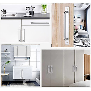 szhdxsy Pack of 2 Aluminium Alloy Sliding Barn Door Handle, Sliding Door Pull Handle,high Performance Handle, Cabinet Door Handles, Drawer knobs, Kitchen Handles,Cabinet Door knobs ，Silver