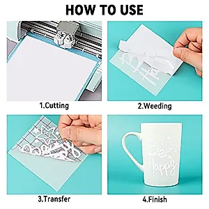 Lya Vinyl White Permanent Vinyl for Cricut - 12" x 8 FT White Adhesive Vinyl Roll for Cricut, Silhouette, Cameo Cutters, Signs, Scrapbooking, Craft Decal (Glossy White)