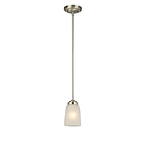 Hampton Bay 1-Light Brushed Nickel Mini Pendant