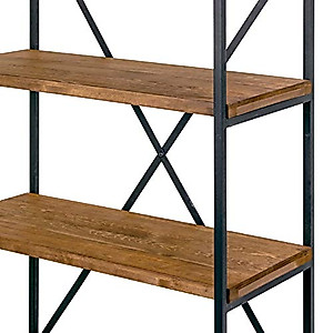 Glamour Home Ailis 67-inch Pine Wood 5-Shelf Etagere Bookcase with Metal Frame