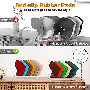 TMVAP 2024 New Hat Stand for Baseball Caps Display and Organizer-2 Pack No Install Acrylic Hat Organizer for 14 Baseball Caps Storage, Hat Racks Storage for Bedroom, Closet, Dresser，Entrance (Clear)