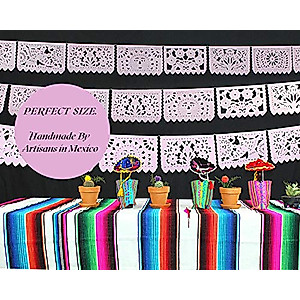Mexican Banner Flags Light Pink Papel Picado Over 60 feet Long, Pastel Pink Tissue Paper Garland Decorations for All Occasions, Weddings, Quinceaneras, Birthdays, Fiesta Party Supplies WS2000