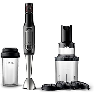 Philips ProMix Viva Collection Handblender, 300W Blending Power, SpeedTouch, On-the-Go Tumbler, Black & Stainless Steel, (HR2629/91)
