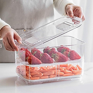 SANNO Stackable Fridge Food Storage Containers Freezer Egg Holder Vegetable Fruit Containers Fridge Containers,Freezer Produce Saver