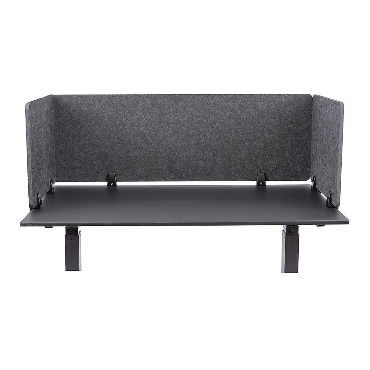 Stand Up Desk Store ReFocus Raw Clamp-On Acoustic Desk Divider Mounted Privacy Panel to Reduce Noise and Visual Distractions (Anthracite Gray, 47.25" x 16")