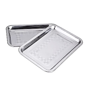 UPKOCH 2pcs nonstick bakeware baking pans bakeware pan fruit dish tray baking plate square appetizer serving tray procedure tray stainless steel platter appetizer platter dental tray cake