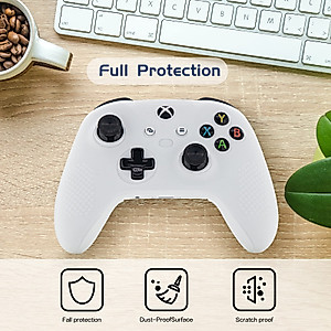 ECHZOVE Silicone Case for Xbox Series S/X, Protective Case for Xbox Series S/X with Thumb Grips - Black