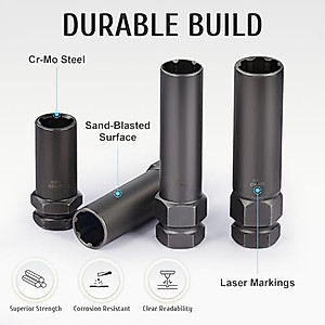 Orion Motor Tech 16pc Locking Lug Nut Master Key Set | SAE & Metric Wheel Lock Removal Kit for Removing Locking Spline Star Hex and Fluted Hex Lug Nuts | Lug Nut Remover Set for Mechanics and More