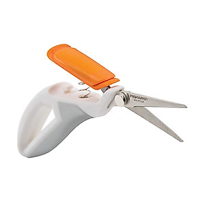 Fiskars Crafts Total Control Easy Action Precision Scissors (7, White/Grey
