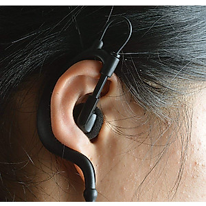 HYS 2.5mm Receiver/Listen Only Earphone TC-617 G Shape Soft Flexible Ear Hook Earpiece Headset for Two-Way Radios, Transceivers and Radio Speaker Mics Jacks