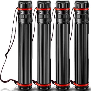 Noveread 4 Pcs Large Extendable Poster Tubes with Strap 30'' to 49'' Telescoping A0 Poster Tube Expandable Blueprint Tube Portable Container for Posters Blueprints Artwork Map Storage(Classic Style)