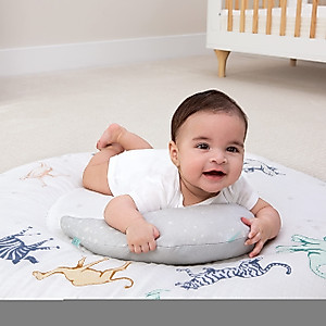 aden + anais Play and Discover Baby Activity Gym – 30+ Developmental Benefits - 3 Attachable Toys + Plush Tummy Time Pillow – 100% Cotton Muslin – Machine Washable