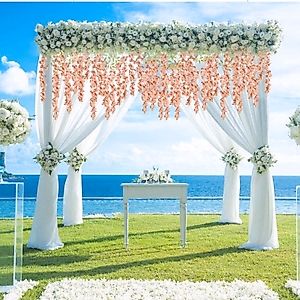 INSUNSIX Purple Wisteria Hanging Flowers, 6 Pack 3.6 Feet Fake Wisteria Garland Silk Wisteria Vine Flower for Wedding Party Garden Outdoor Home Decor (Purple)