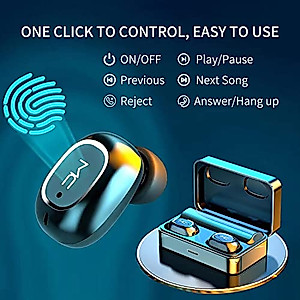 Jiying T50 Wireless Earbuds Bluetooth Headphones with Charging Case IPX7 Waterproof Stereo Earphones in Ear Built in Mic Headset for Sport with Premium Fidelity Sound Quality