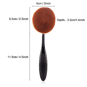 Yoseng Oval Foundation Brush Large Toothbrush makeup brushes Fast Flawless Application Liquid Cream Powder Foundation Sunscreen（All Black）
