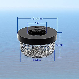 YESHINDA Stainless Steel Mesh Strainer 3/4"- 14, Aerator Screen Strainer Stainless Compatible for Livewell Pump and Baitwell