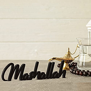 3 Pieces Wood Islamic Decor for Table Bismillah Alhamdulillah Mashallah Home Decorations for Ramadan Gifts Wooden Letter Ramadan Table Decor Eid Mubarak Tabletop Wooden Sign for Desk Shelf Living Room