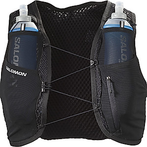 Salomon Active Skin 4 Running Hydration Pack with flasks, Black, M